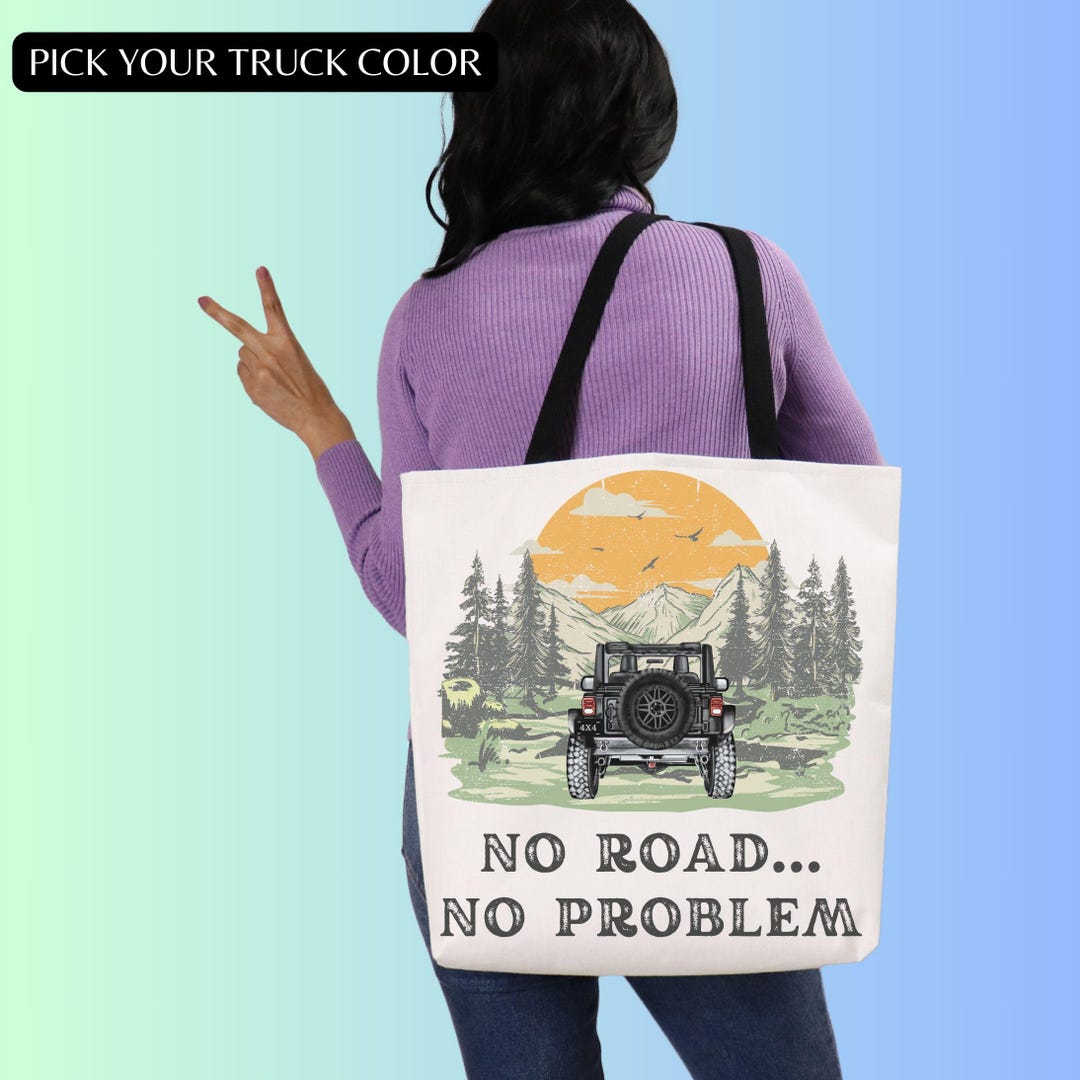 CUSTOM 4x4 Offroad Car Club Tote Bag "no Road No Problem", Unique Duck ...