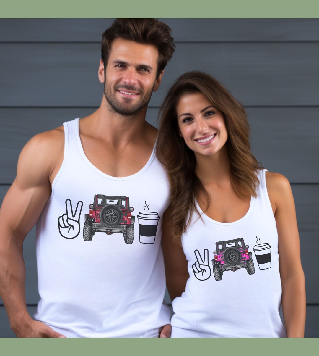 CUSTOM 4x4 Off-road Coffee Lover Tank Top, YOU PICK Truck Color, Unique ...