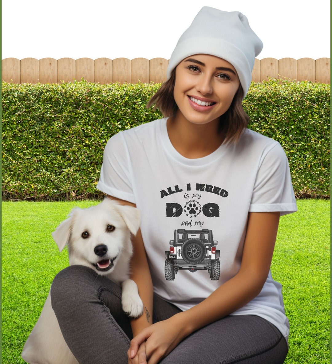 All I Need is My Dog & 4x4 Truck T-shirt, You Can CUSTOMIZE TRUCK COLOR ...
