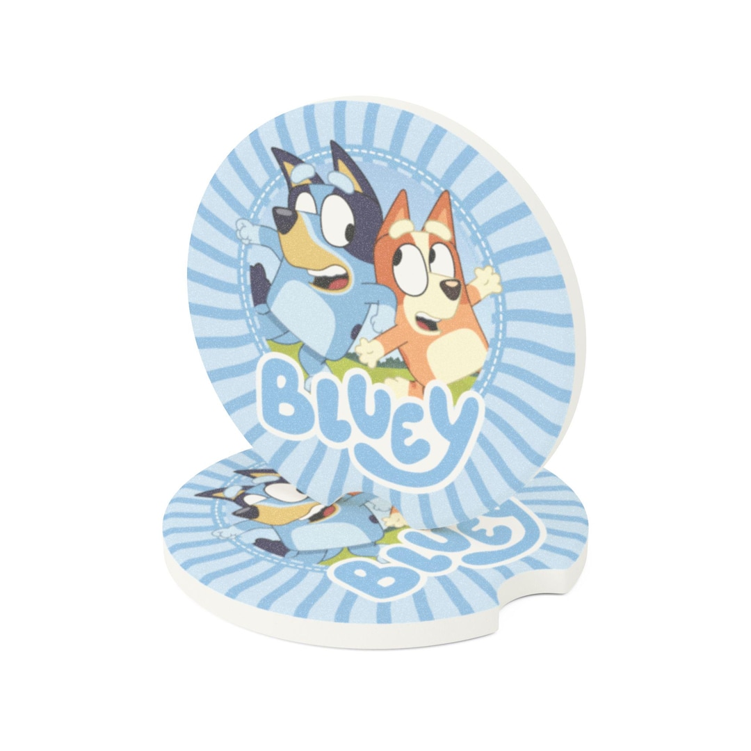 Bluey & Bingo Ceramic Car Coaster Set, Cartoon Auto Accessory - Etsy