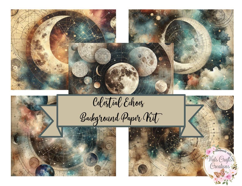 Celestial Echoes Background Paper Kit - Etsy