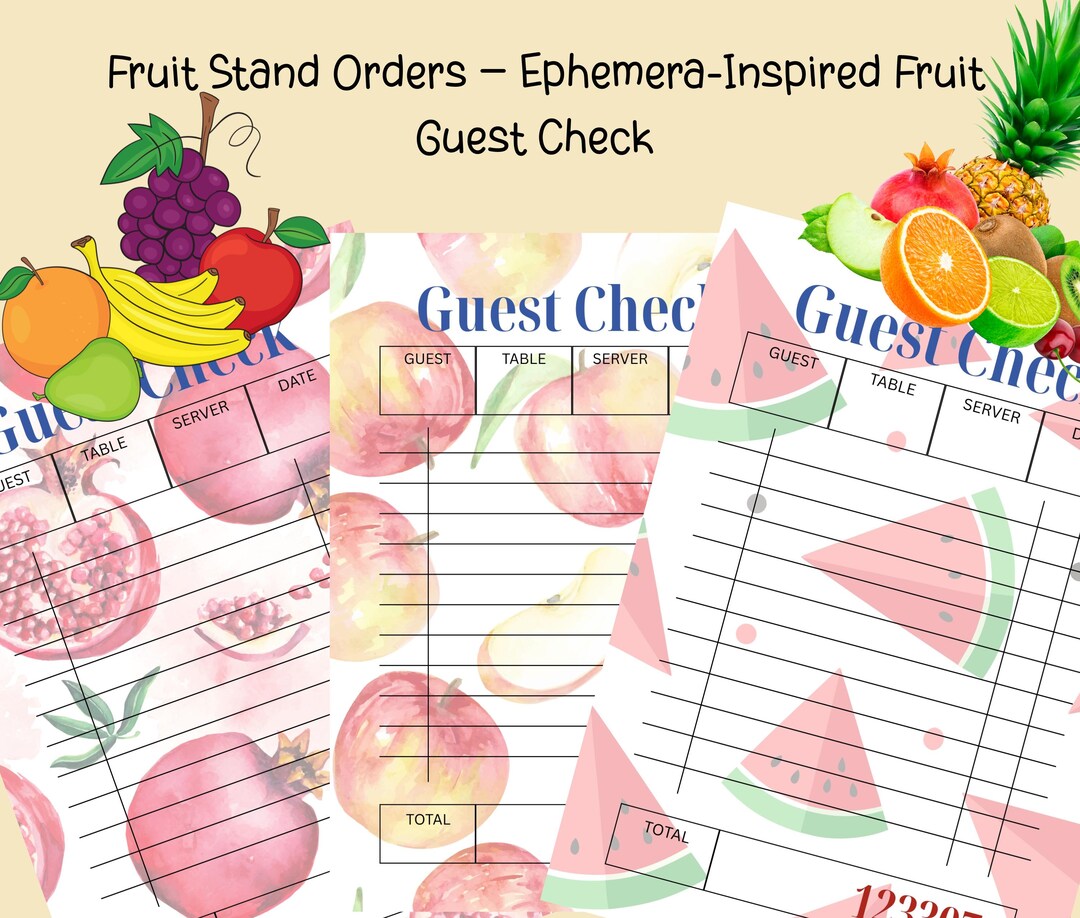 Fruit Stand Orders – Ephemera-inspired Fruit Guest Check (printed) - Etsy