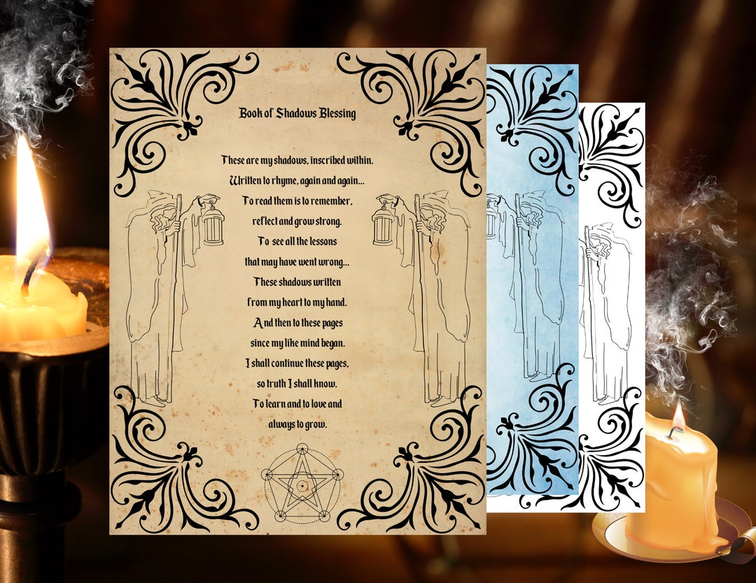Book of Shadows Blessing.bos Front Page.grimoire Pages. BOS - Etsy