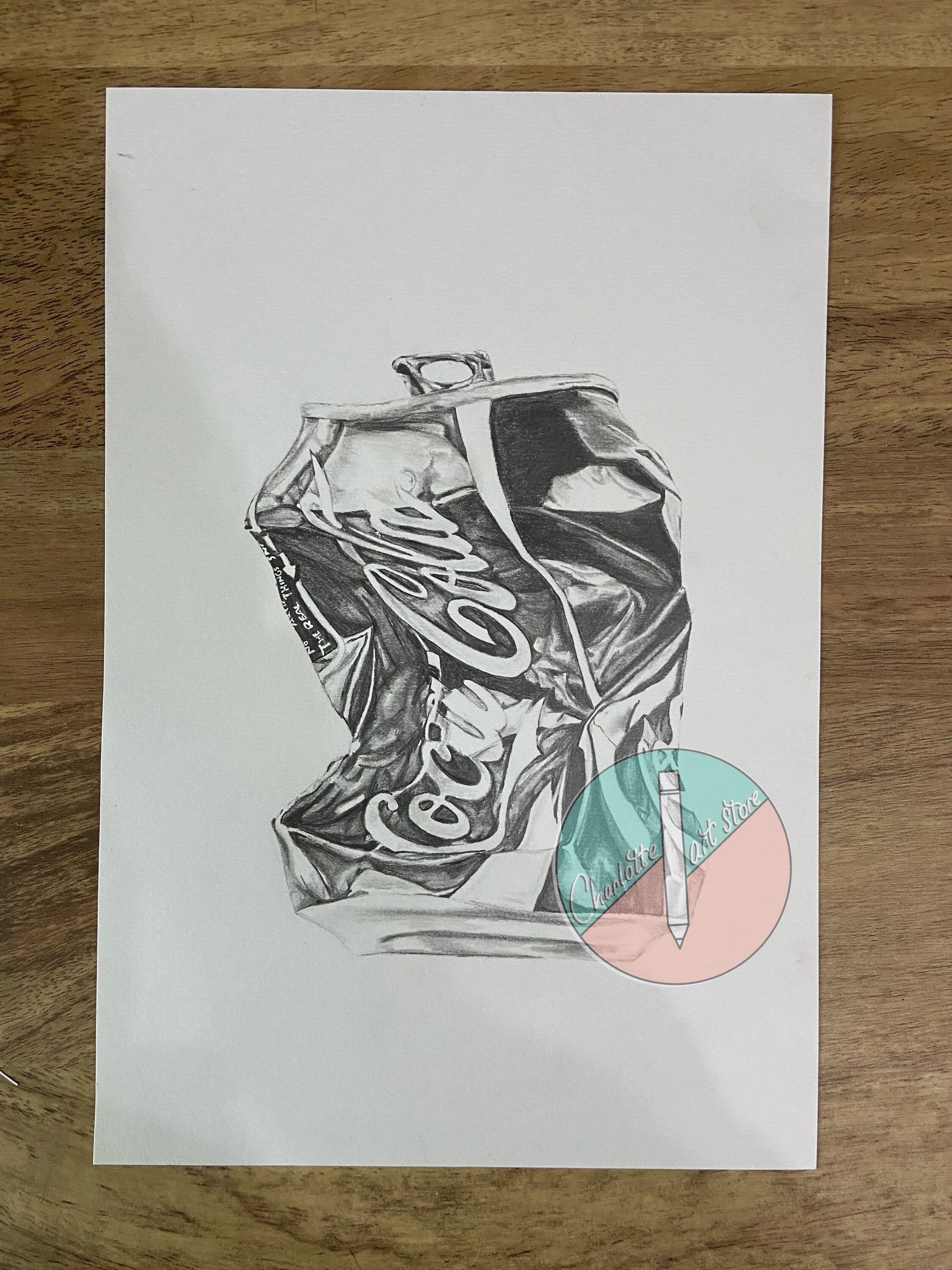 A4 Crushed Can Pencil Drawing ORIGINAL Piece, Coca Cola Art - Etsy UK