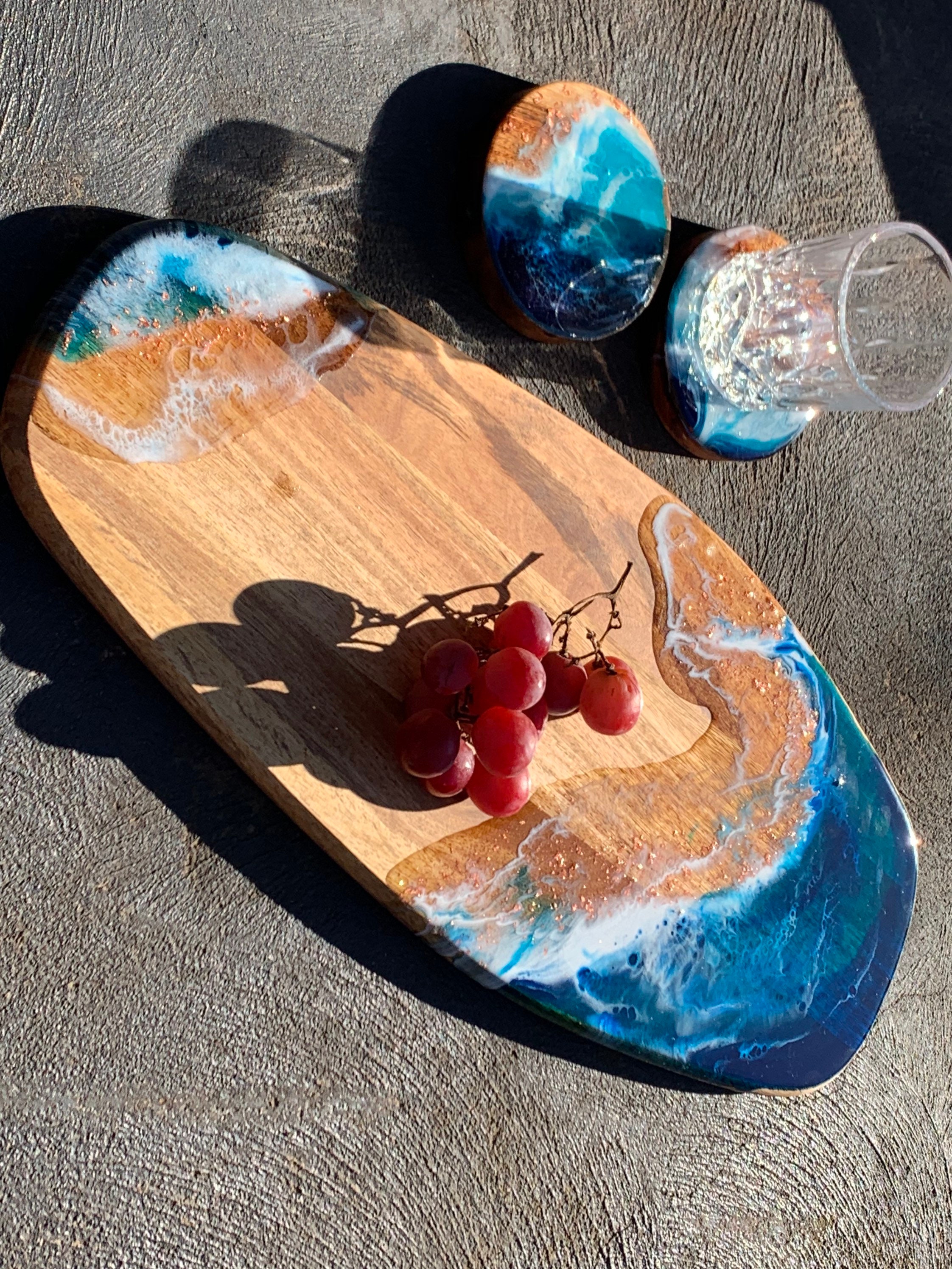 Ocean Waves Surf Board Serving Board Cheese Board | Etsy