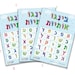 Printable Hebrew Alphabet Bingo Letters ~printable Alef Bet ~hebrew ...