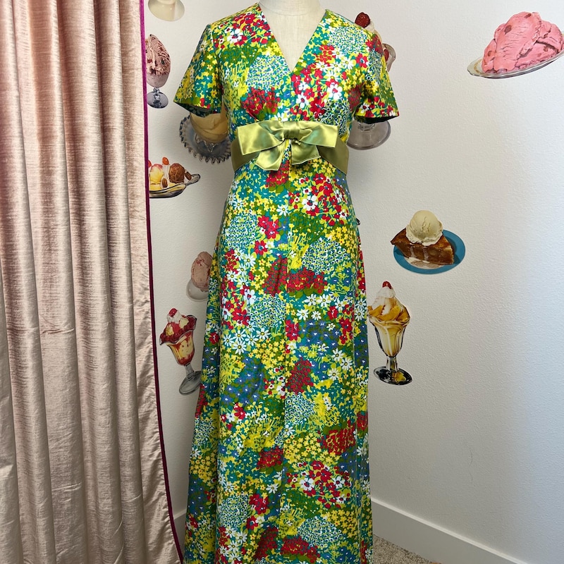 60s Green Dress Bow - Etsy UK