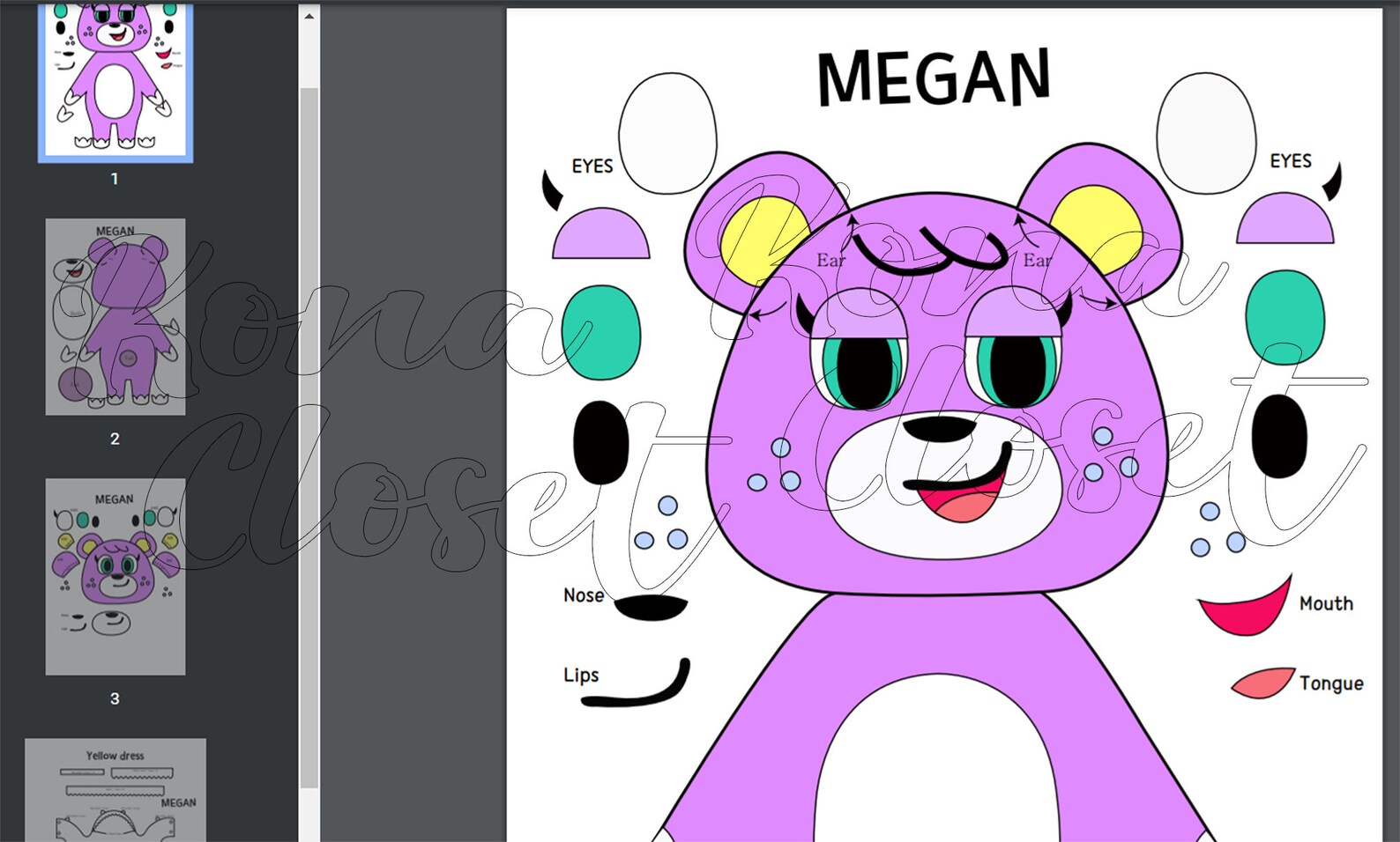 ACNH Megan FELT DOLL Pattern - Etsy UK