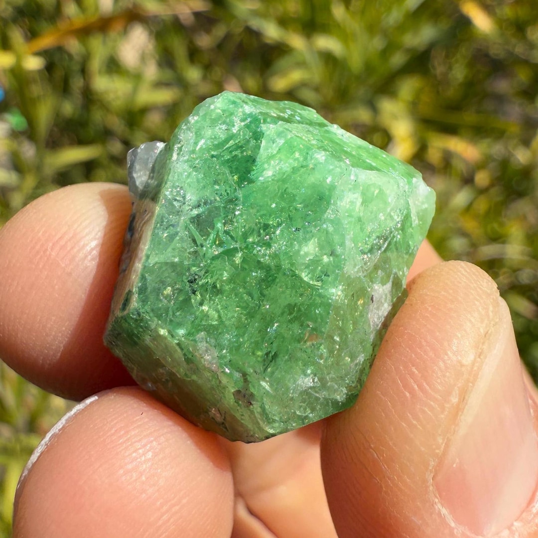 Rare Tsavorite Garnet, 12.40g/ 62ct, Mined in Madagascar, Vivid Green ...