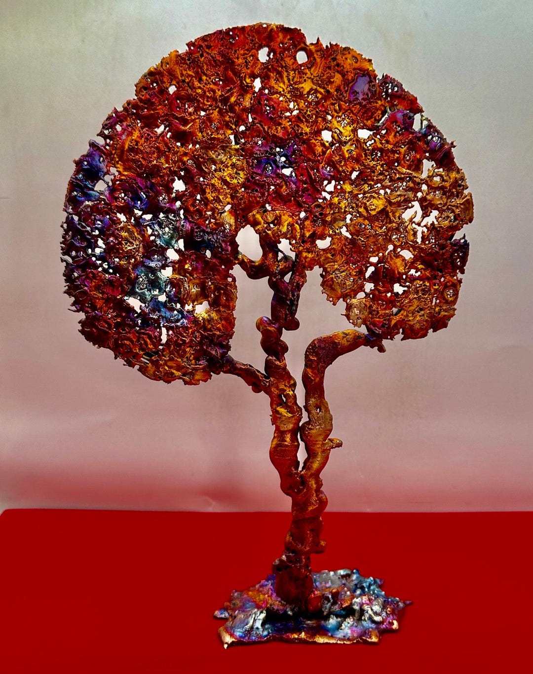 Beautiful Copper Oak Tree Sculpture, Copper Splash Art, Arizona Copper ...