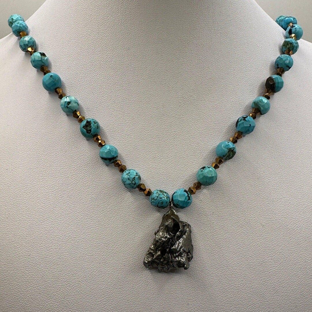 Meteorite Above and Below Necklace, 38 Grams, Campo Del Cielo Iron ...