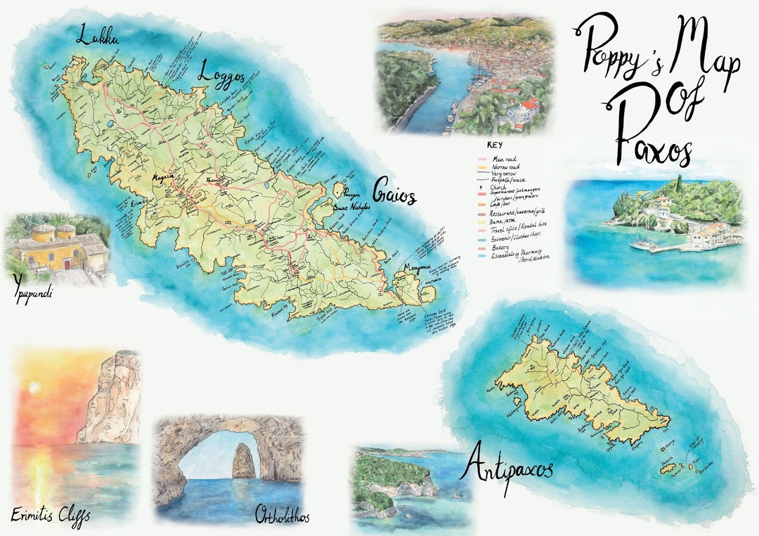 Poppy's Map of Paxos 2021 Edition - Etsy UK