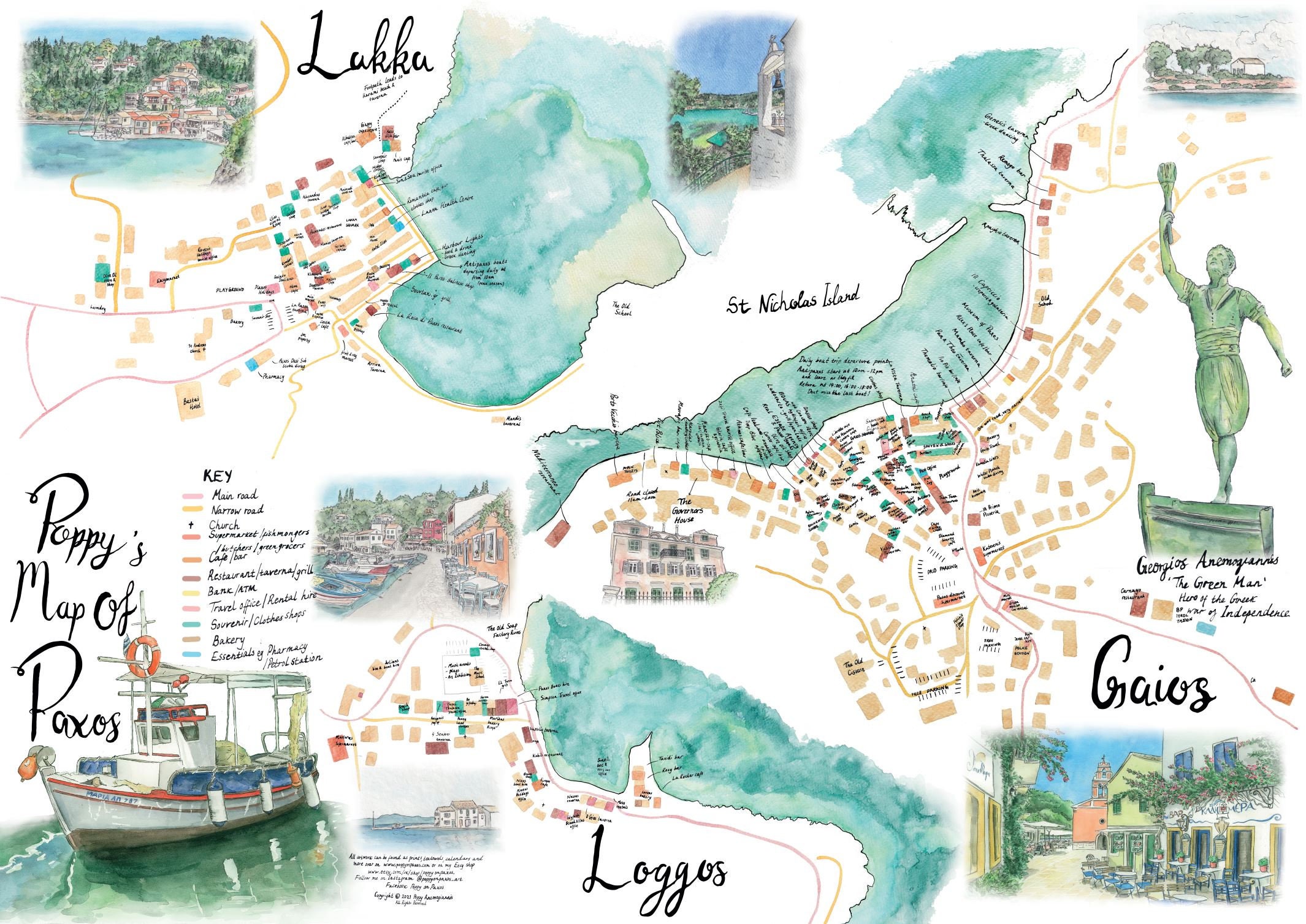 Poppy's Map of Paxos 2021 Edition - Etsy UK