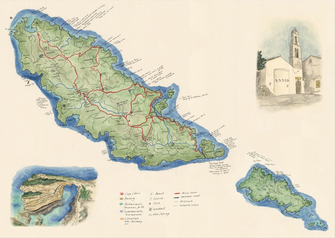 Non-folded Poster of Poppy's Map of Paxos 2018 Edition - Etsy
