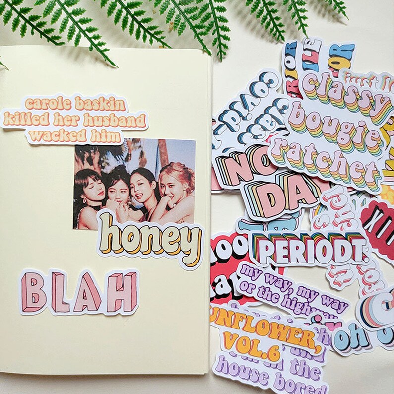 Fashion Calligraphy Stickers Brush Letter Stickers Quotes Word - Etsy