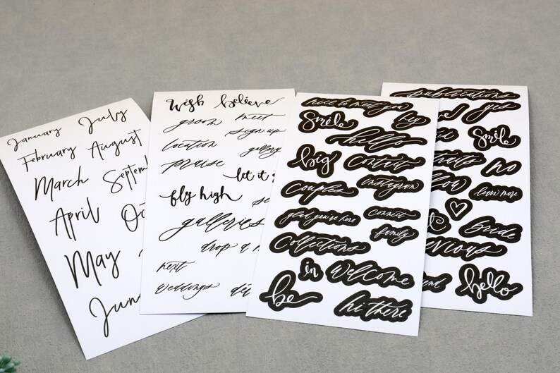 Word Month Sheet Sticker | 12 Sheets Dictionary Letter Phrase ...