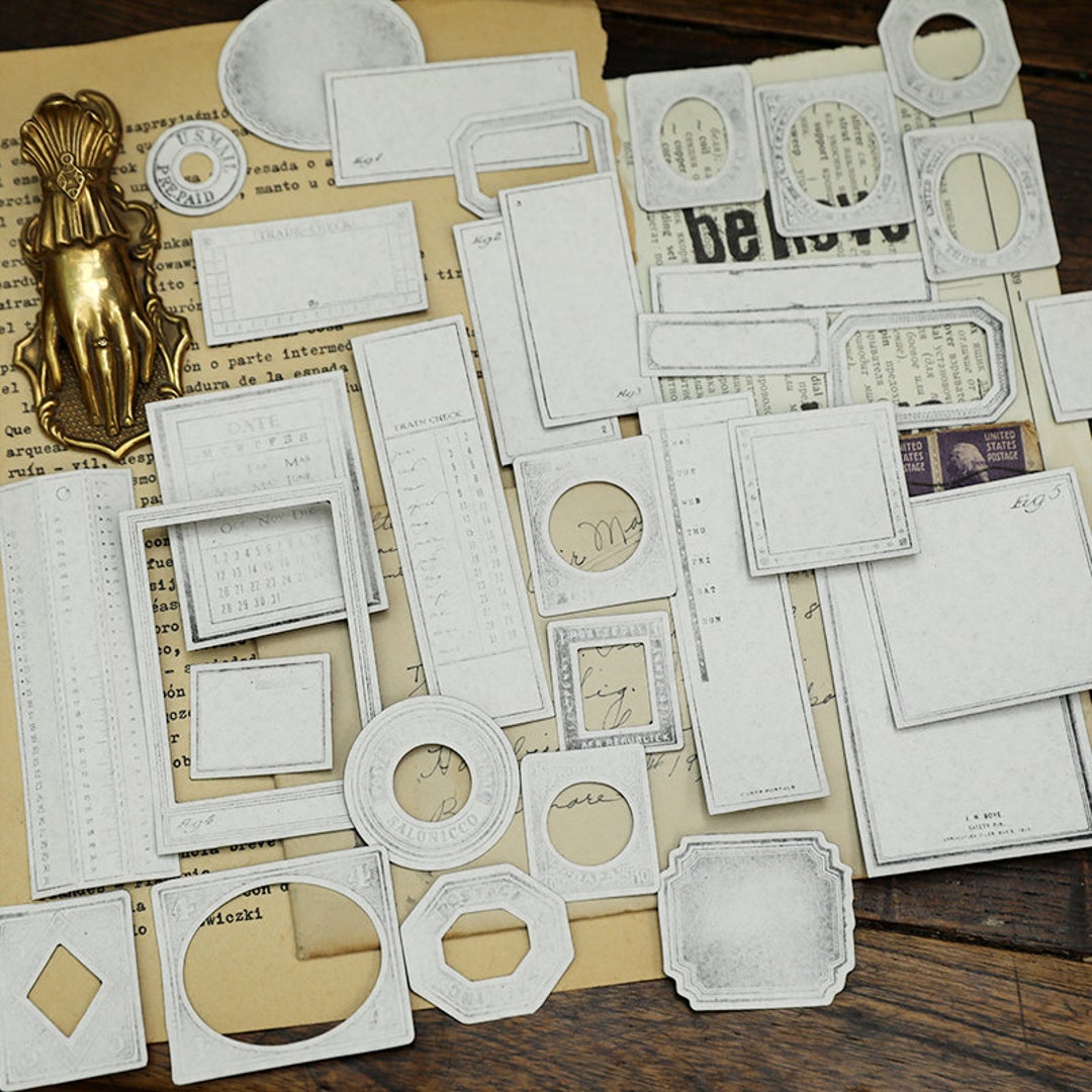 Assorted Cardstock Frames and Tags | Collage Paper, Vintage Tag Die-cut ...