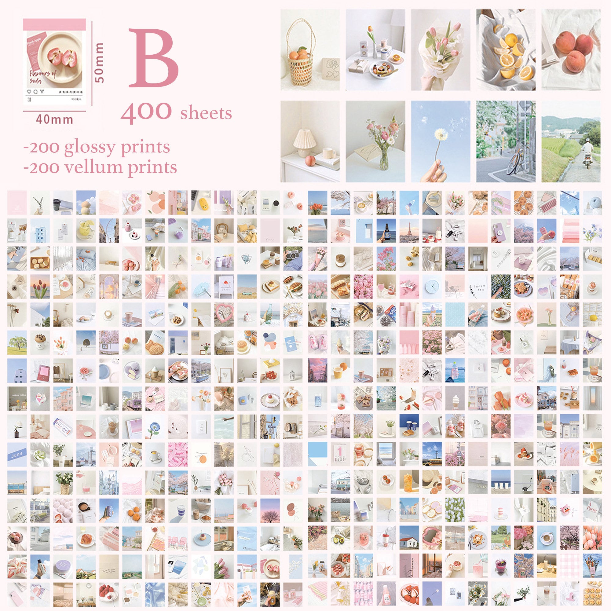 400 Sheets Mini Paper Booklet Assorted Pattern Flower Sky - Etsy