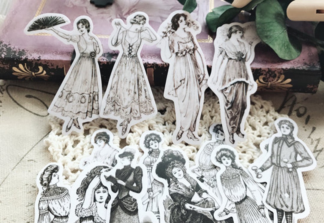 14pcs/pack Vintage European Lady Beauty Women Themed Decorative ...