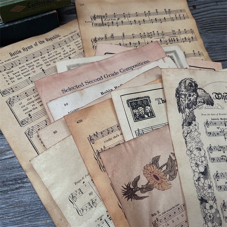 Handmade Coffee Stained Music Note Paper | Retro Music Note Coffee Dyed ...