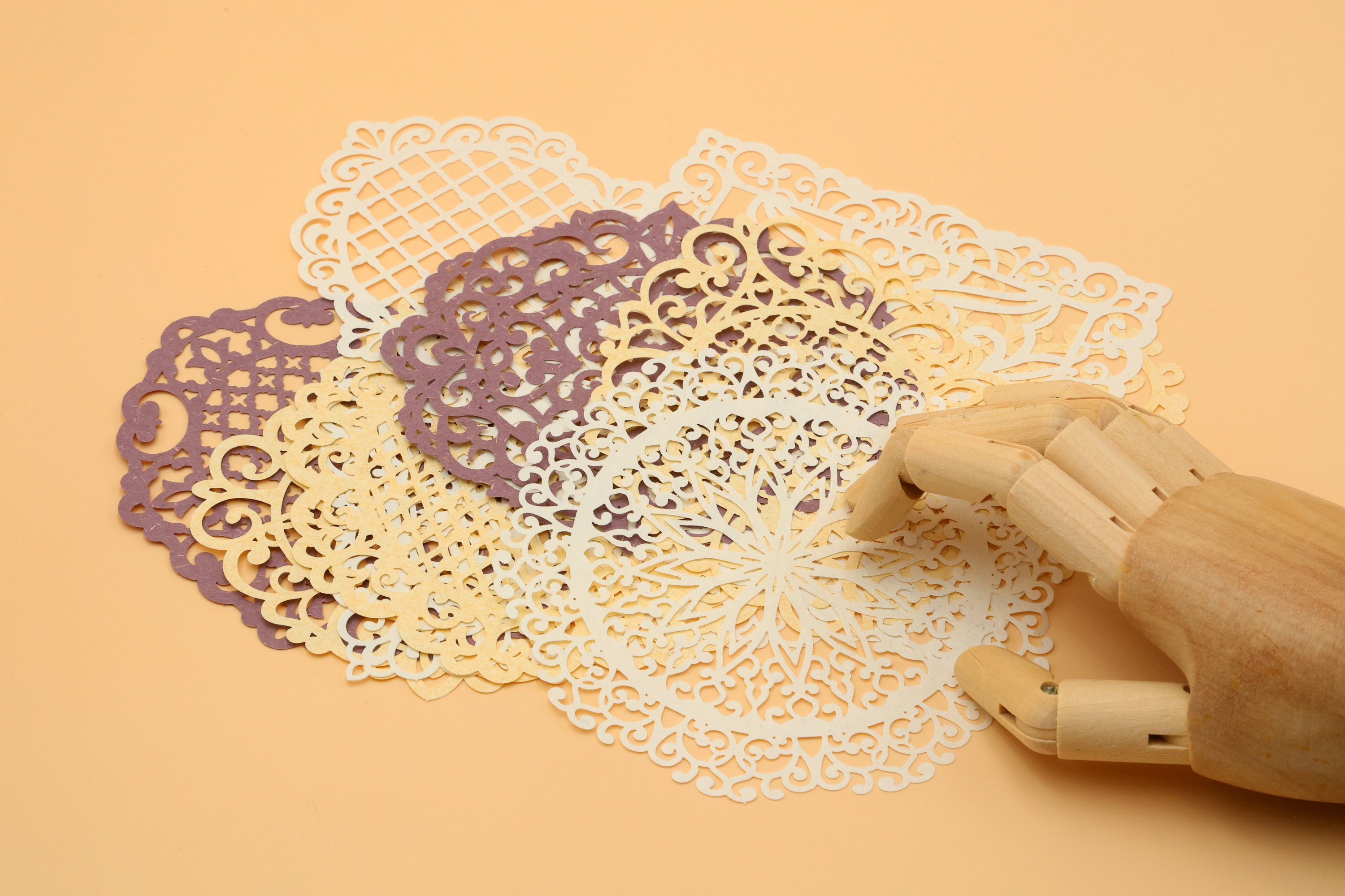 Lace Die-cuts, Oval Paper Die-cuts, Lace Junk Journaling Paper Crafting ...