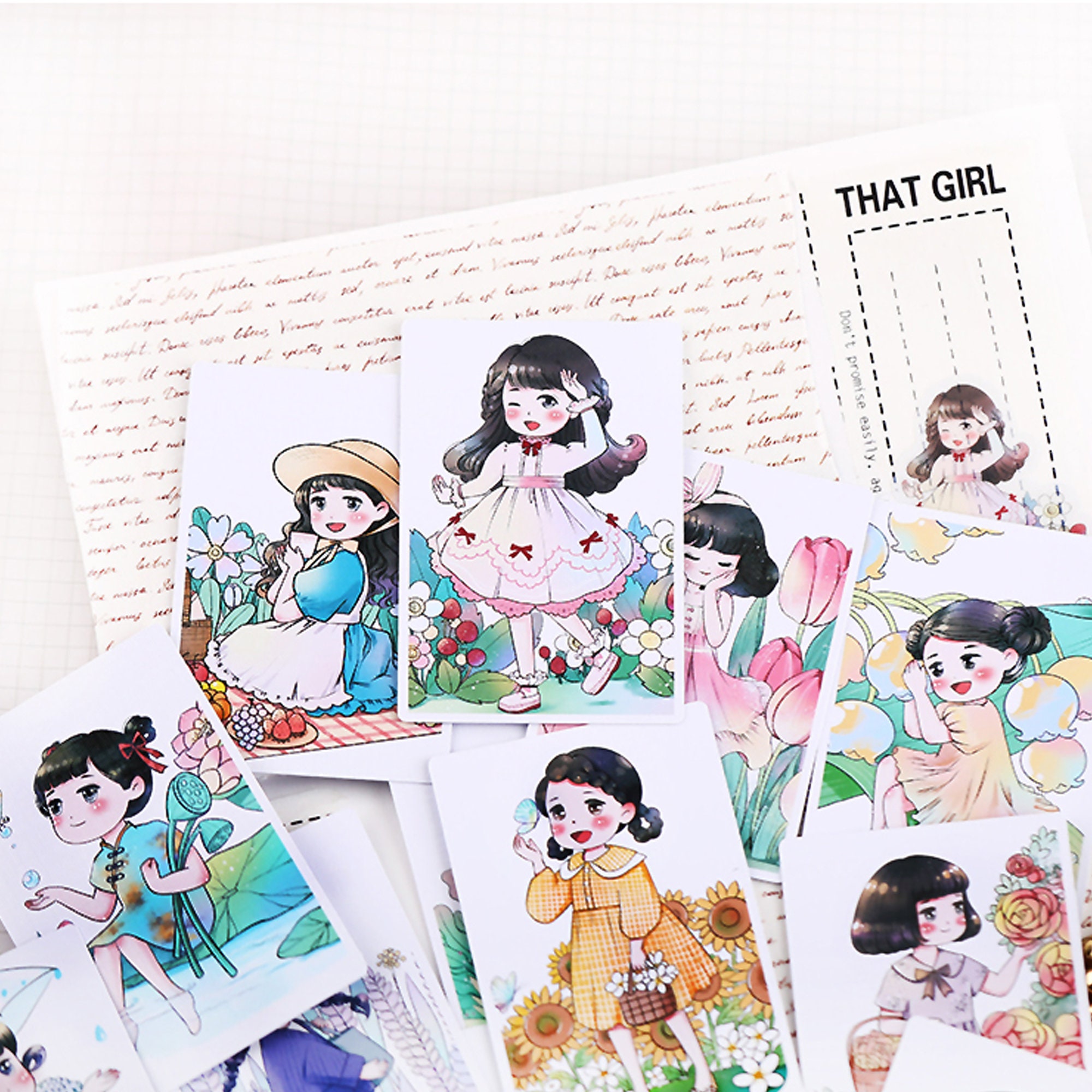 Floral Little Girl Stickers Cute Flower Fairies Girls Flower | Etsy