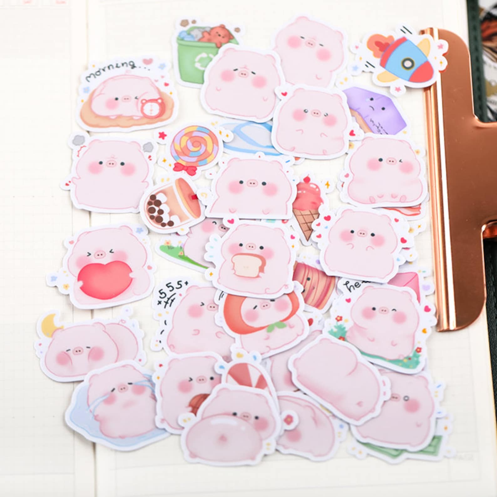 Cute Pig Piggy Sticker Themed Animal Sticker Die Cut Stickers - Etsy