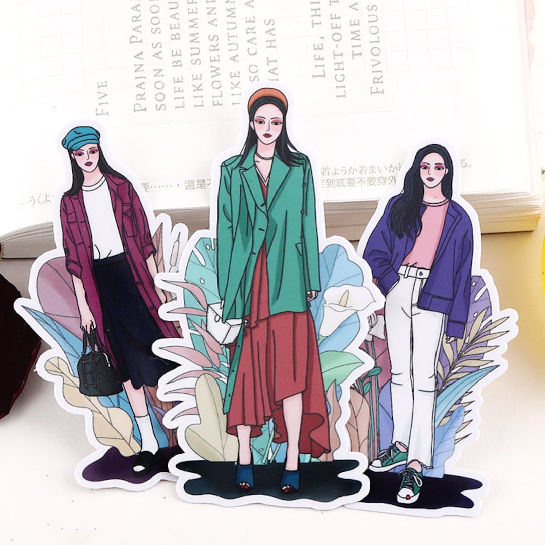 Fashion Girl Stickers | Modern Girls Streetwear Girl Watercolor Style ...