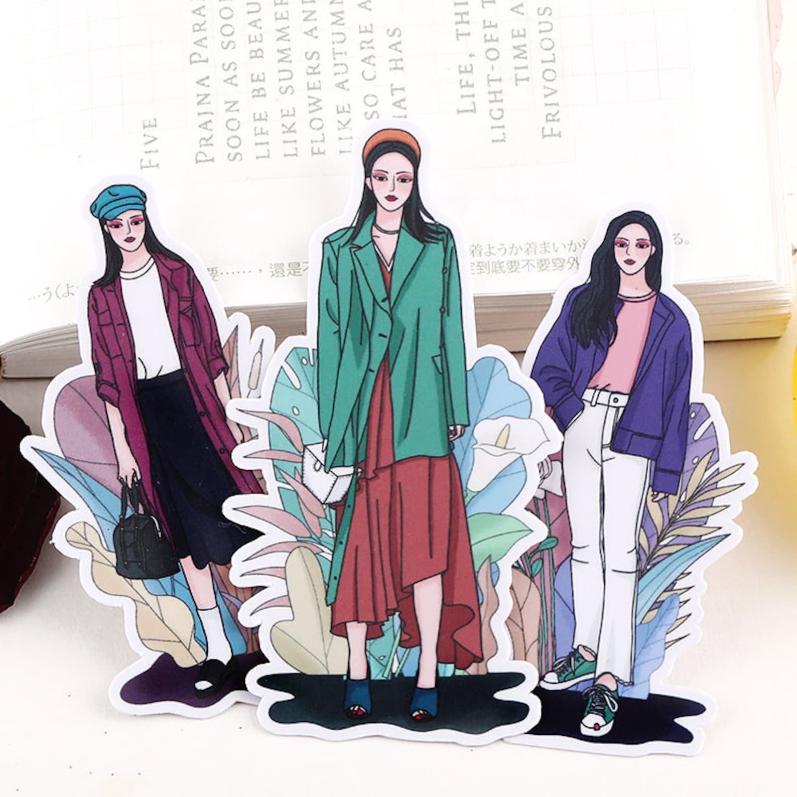 Fashion Girl Stickers Modern Girls Streetwear Girl - Etsy