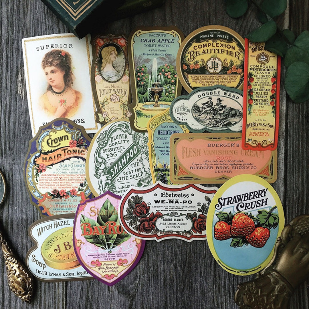 14pcs/pack Vintage Merchandise Ads Stickers~ Bojo Sticker, Journal ...