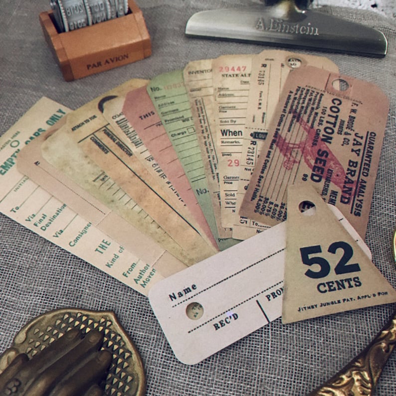 Vintage Receipt Tag Stickers , Junk Journal, Retro Stickers 13pcs ...