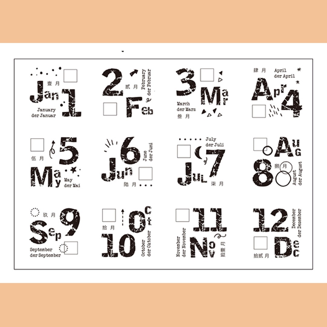 Clear Stamp Set / Clear Stamps / Monthly Plan Daily Date Monthly Weekly ...