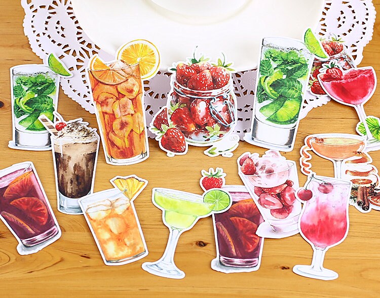 Drinks Stickers Ice Drinks Soft Drink Lemon Strawberry - Etsy
