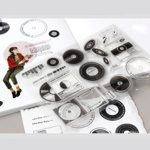 Clear Stamp Set /clear Stamps / CD Disc Record Phonogram Clear Stamp ...