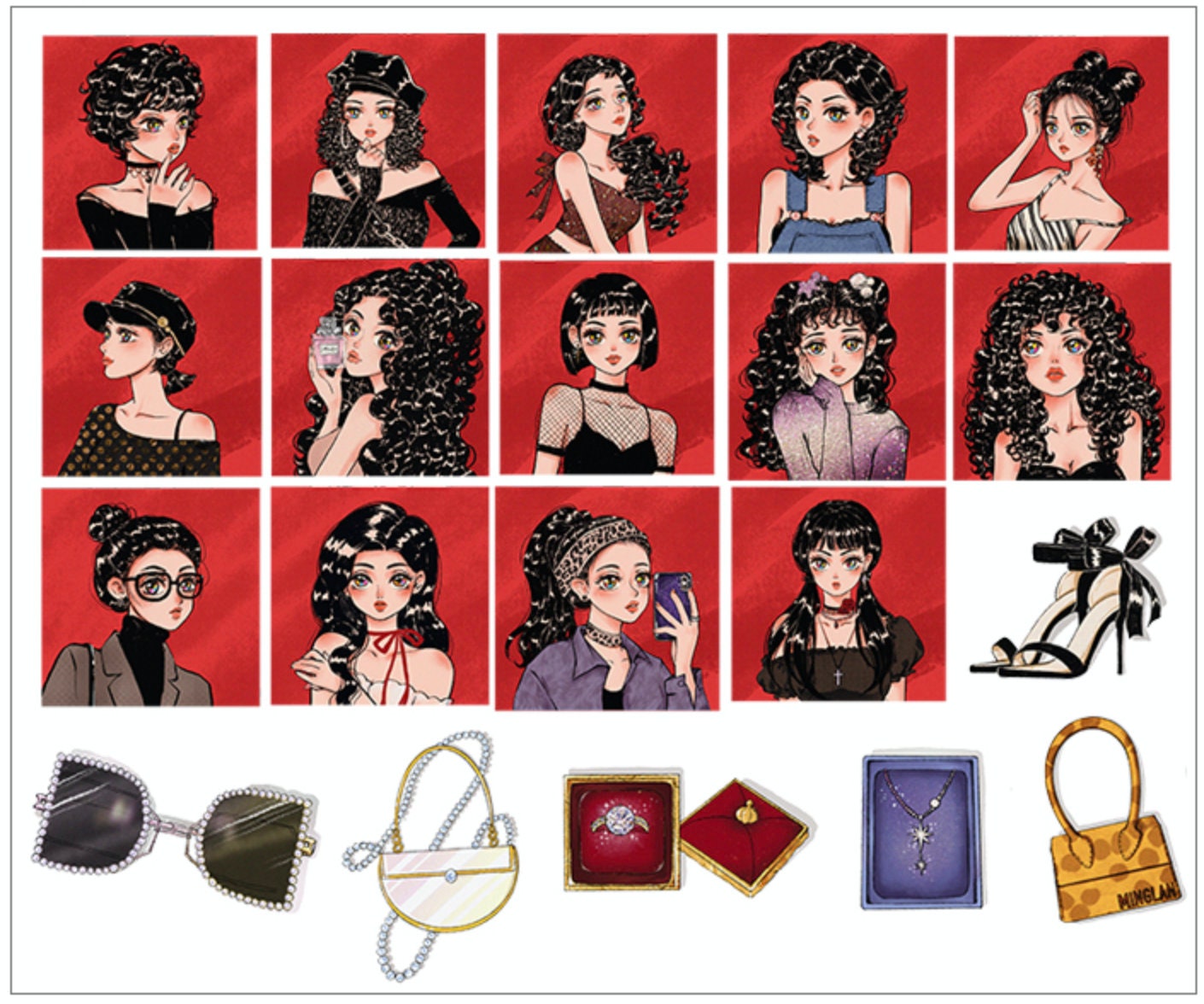 Fashion Girl Stickers Modern Girls Fashion Girl Style Dress - Etsy ...