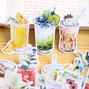 Fruit Tea Drinks Stickers | Orange Bubble Tea Milk Soft Drink Lemon ...