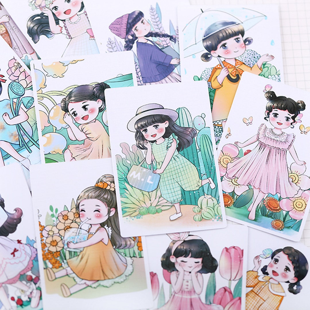 Floral Little Girl Stickers | Cute Flower Fairies Girls Flower Floral ...