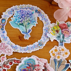 Flower Stickers Floral Frame Leaf Leaves Themed Decorative Stickers ...