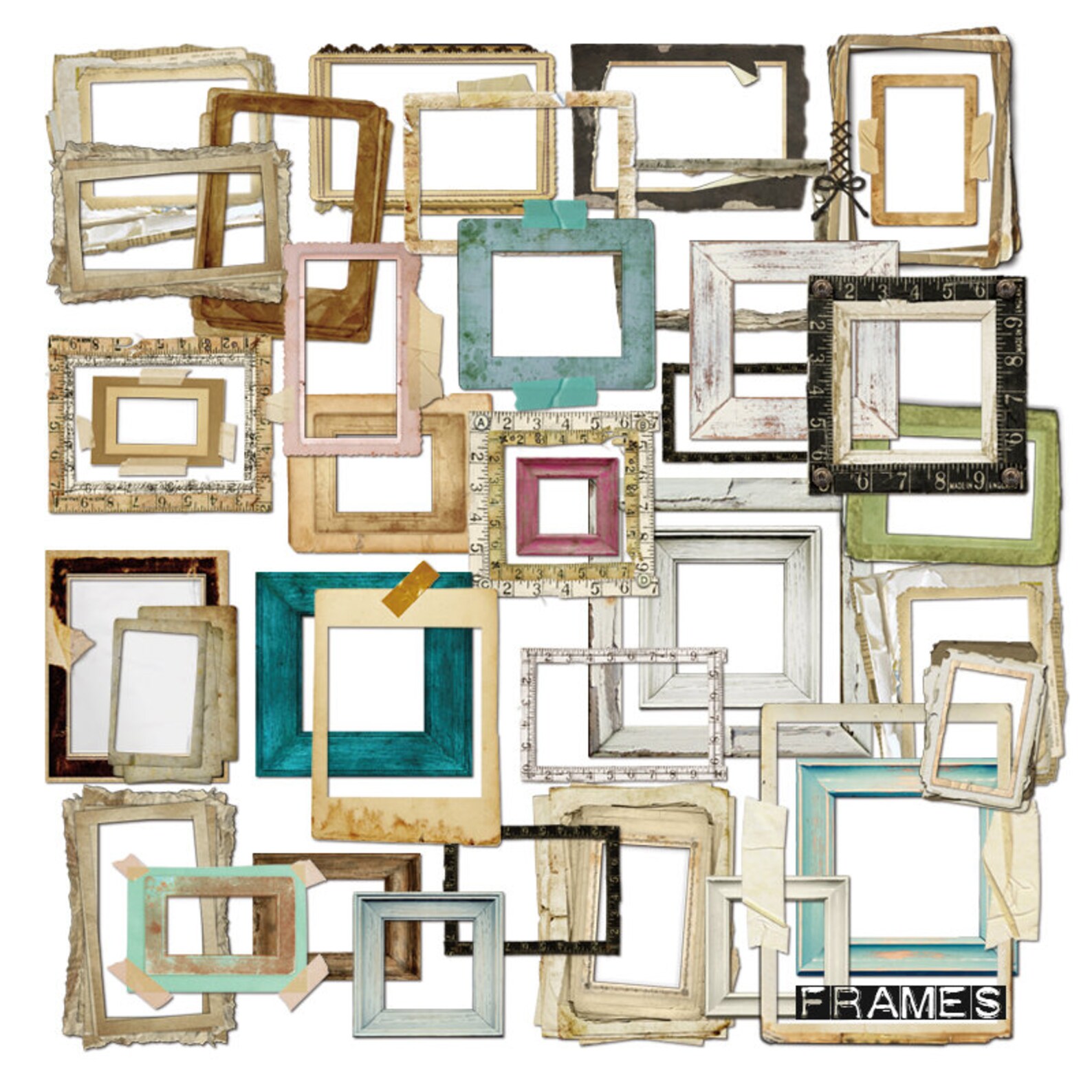 Vintage Frame Stickers 35pcs/pack Vintage Frame Windows - Etsy