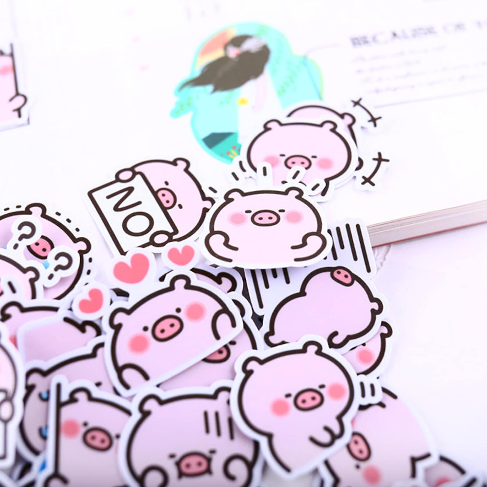 Cute Pig Piggy Sticker Themed Animal Sticker Die Cut Stickers | Etsy