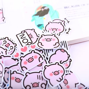Cute Pig Piggy Sticker Themed Animal Sticker Die Cut Stickers, Journal ...