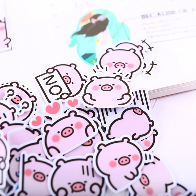 Cute Pig Piggy Sticker Themed Animal Sticker Die Cut Stickers | Etsy