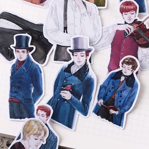 Vintage Gentleman Men Sticker, Old Town Handsome Boy Stickers Pack Die ...