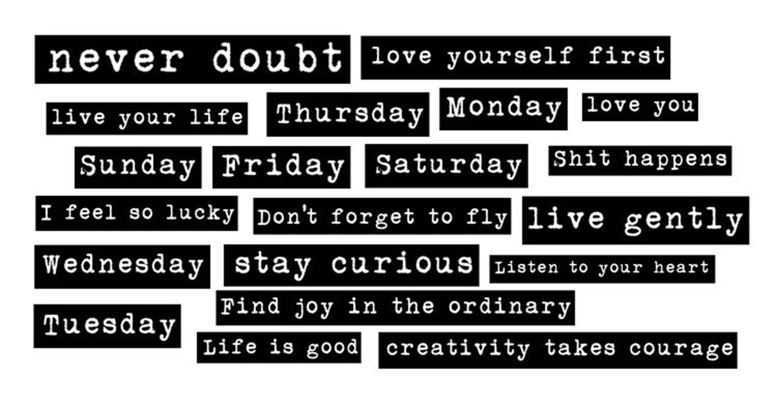 Small Word Stickers White Matte Word Stickers Phrases - Etsy