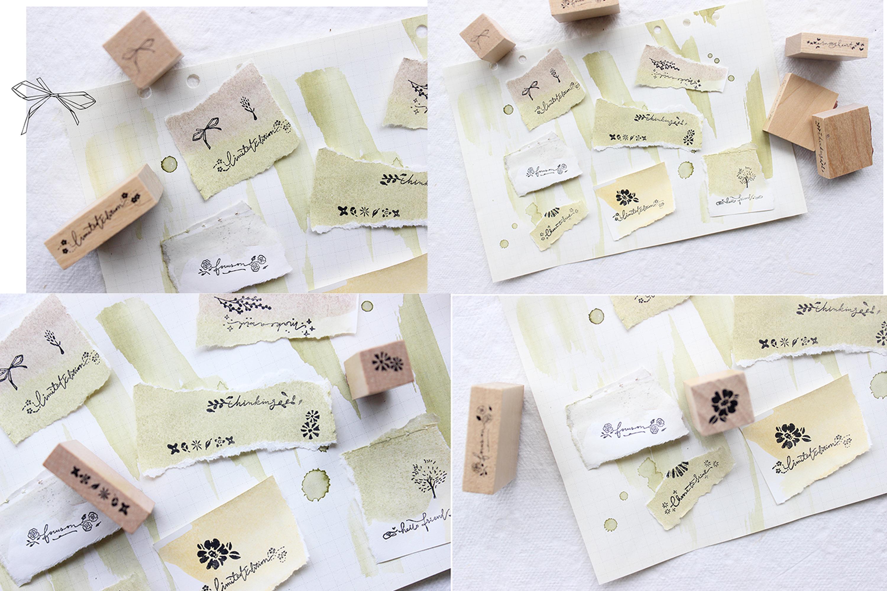Wood Stamp Rubber Stamp 33 Options | Small Wood Rubber Stamps- Flower ...