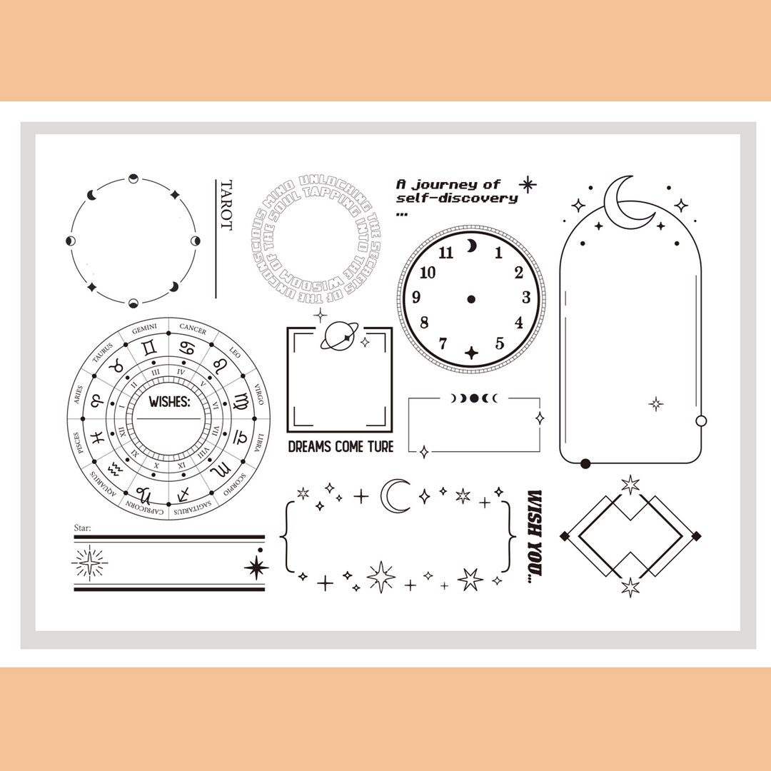Clear Stamp Set / Clear Stamps / Frame Shapes Dream Moon Star ...