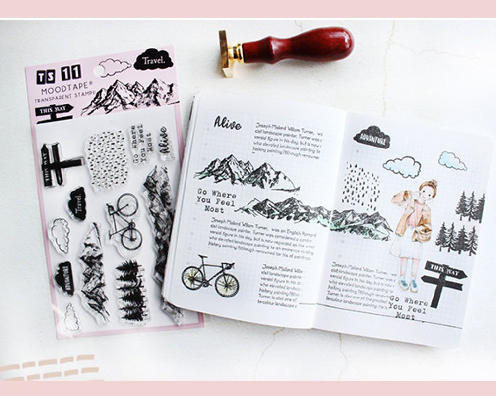 Clear Stamp Set / Clear Stamps /adventure Camping Mountain - Etsy