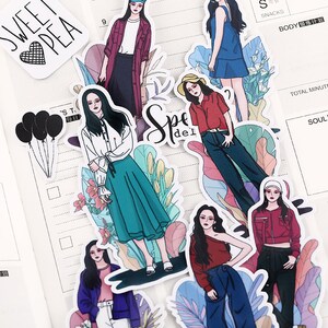 Fashion Girl Stickers | Modern Girls Streetwear Girl Watercolor Style ...