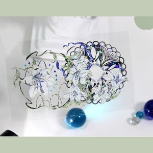 Lily Flower Lace PET Tape ｜blue Lily Flower Lace PET Tape M04 Wt-16 - Etsy