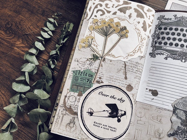 Vintage label sticker junk journal kit pack vintage ephemera | Etsy